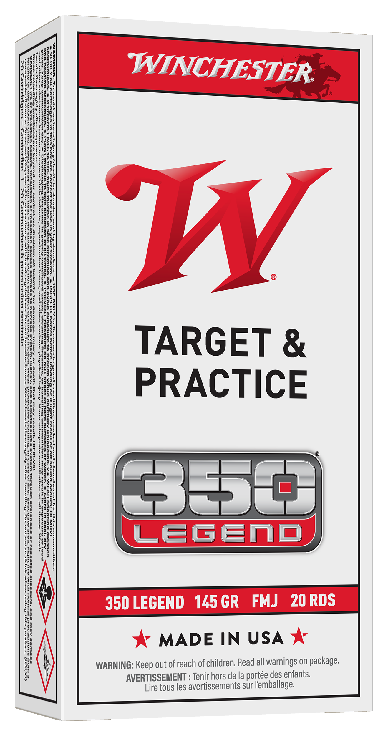 Winchester USA Target .350 Legend 145 Grain FMJ Centerfire Rifle Ammo ...